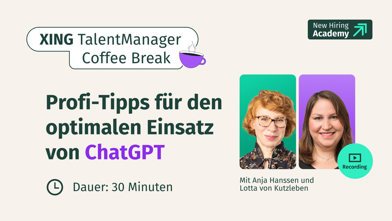 Lernen Sie spannende Verwendungszwecke für ChatGPT im XING TalentManager kennen! - XING E-Learning